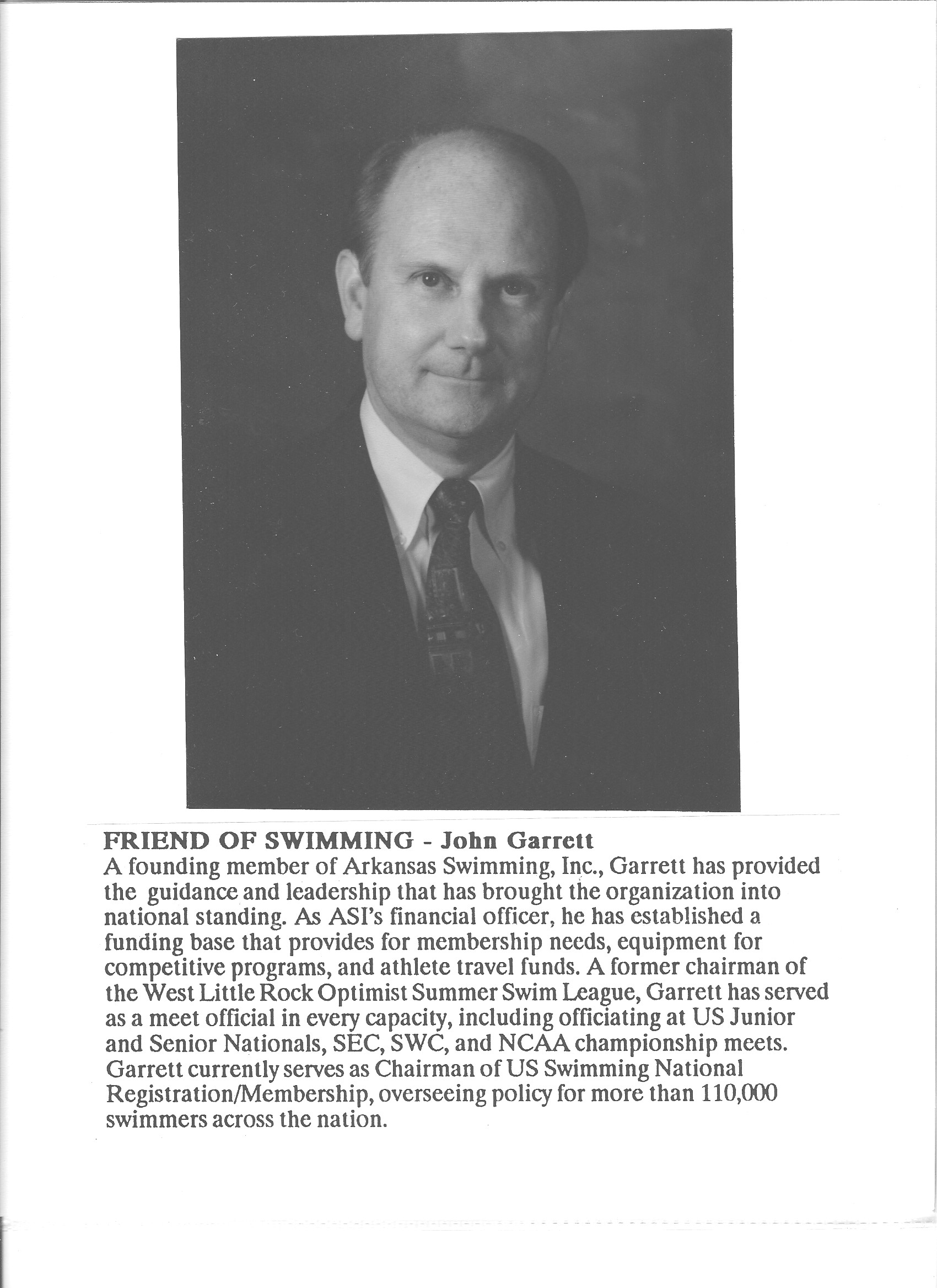 Arkansas Swimming - John Garrett